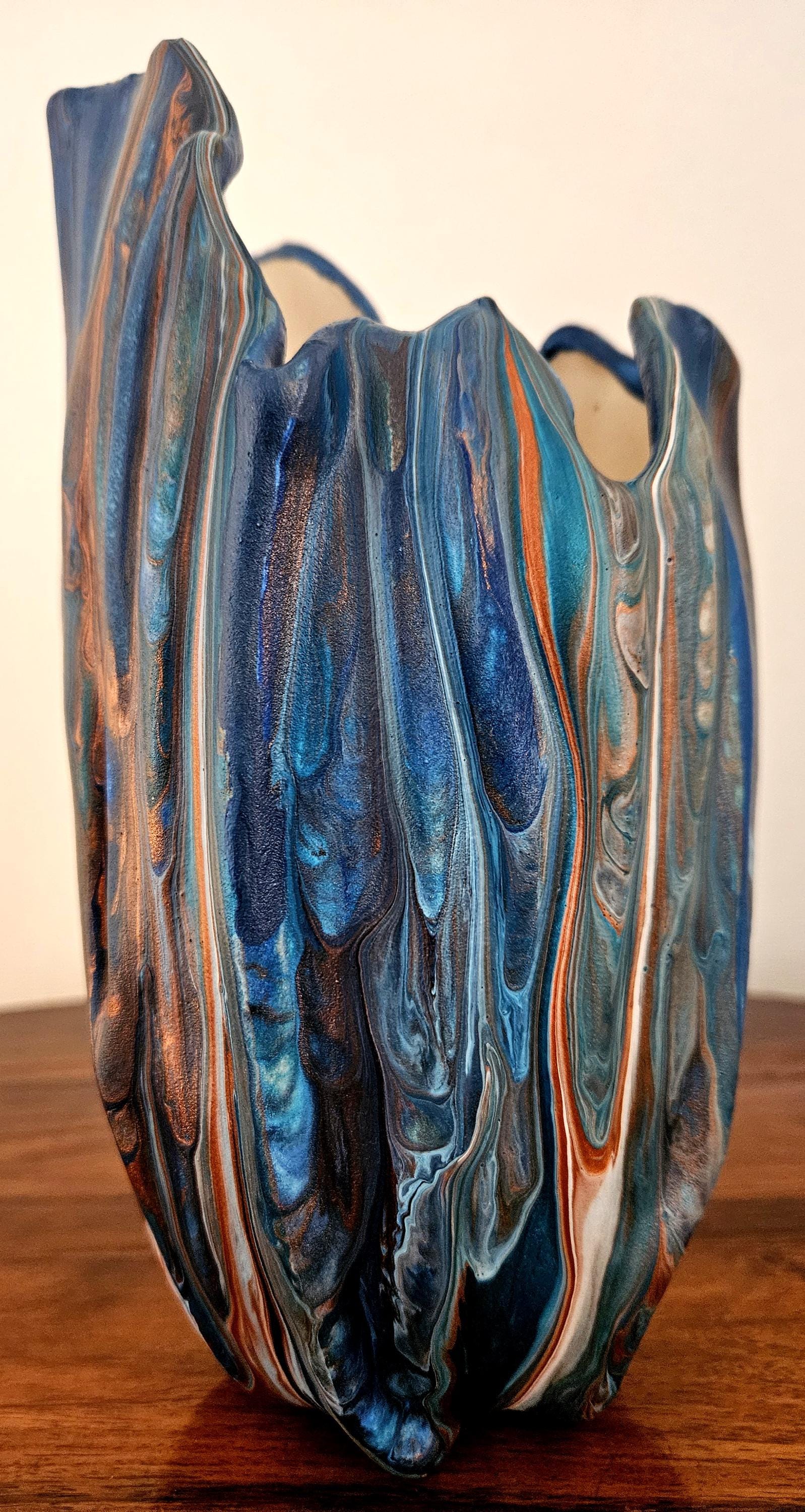 Vase ~ Astract Bespoke Vase ~ Aqua - Etsy UK