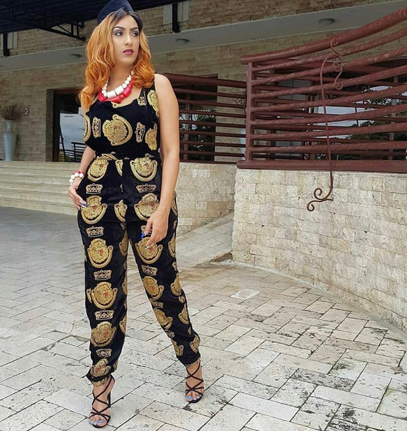 Original velvet isiagu Fabric/ Igbo Cultural Attire/Nigerian | Etsy