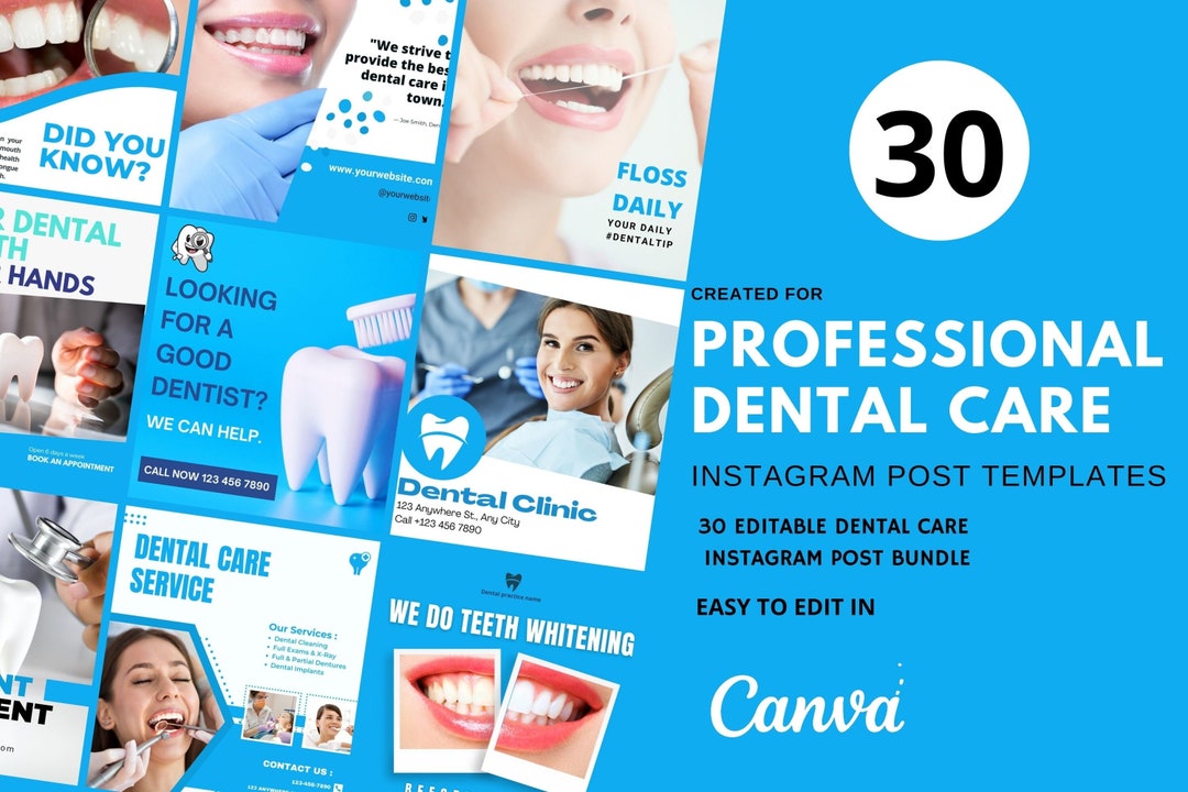 30 Dental Care Instagram Post Templates - Canva Social Media for ...
