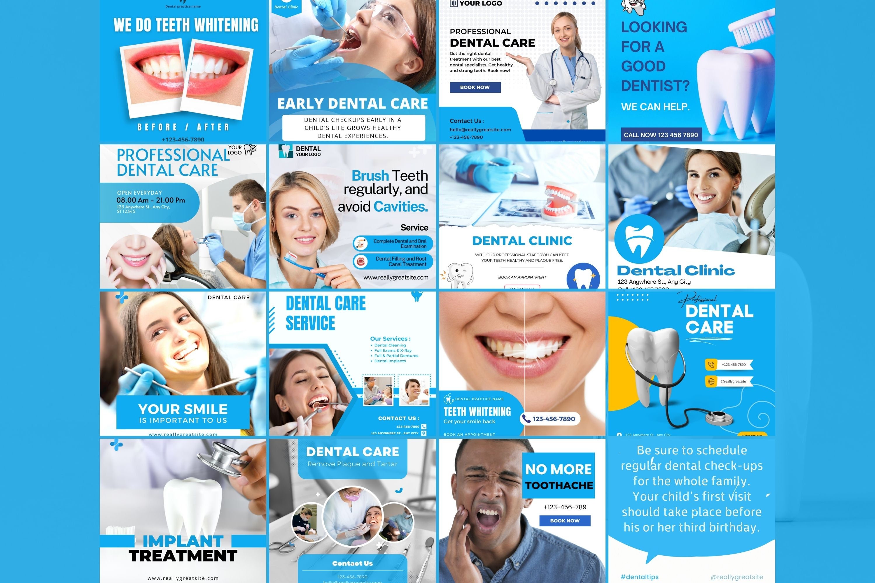 30 Dental Care Instagram Post Templates - Canva Social Media for ...
