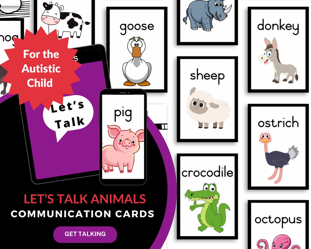 Let's Talk Animals Digital Communication Cards - Improve Communication ...