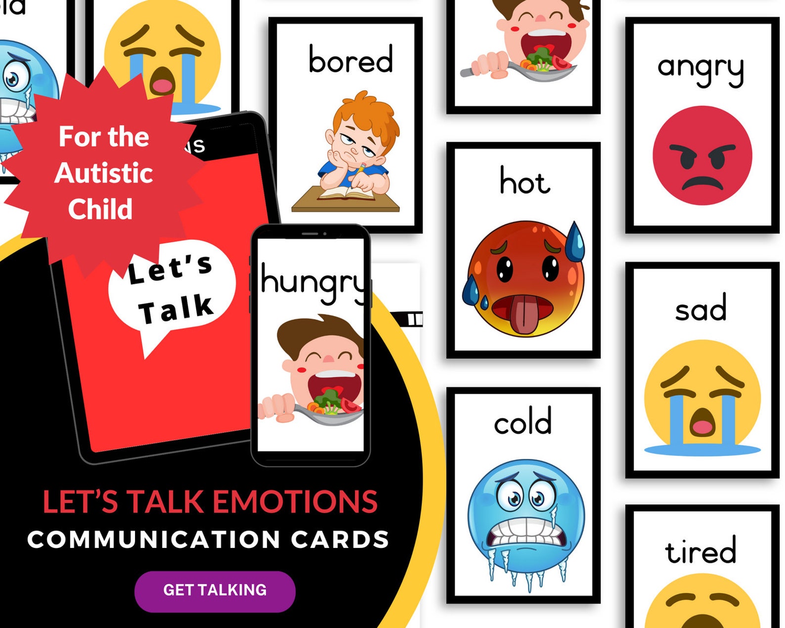 Let's Talk Emotions Digital Communication Cards - Improve Communication ...