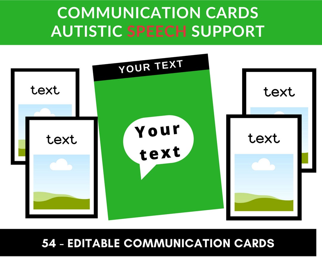 Editable Autism Communication Cards - Fully Customisable in Canva ...