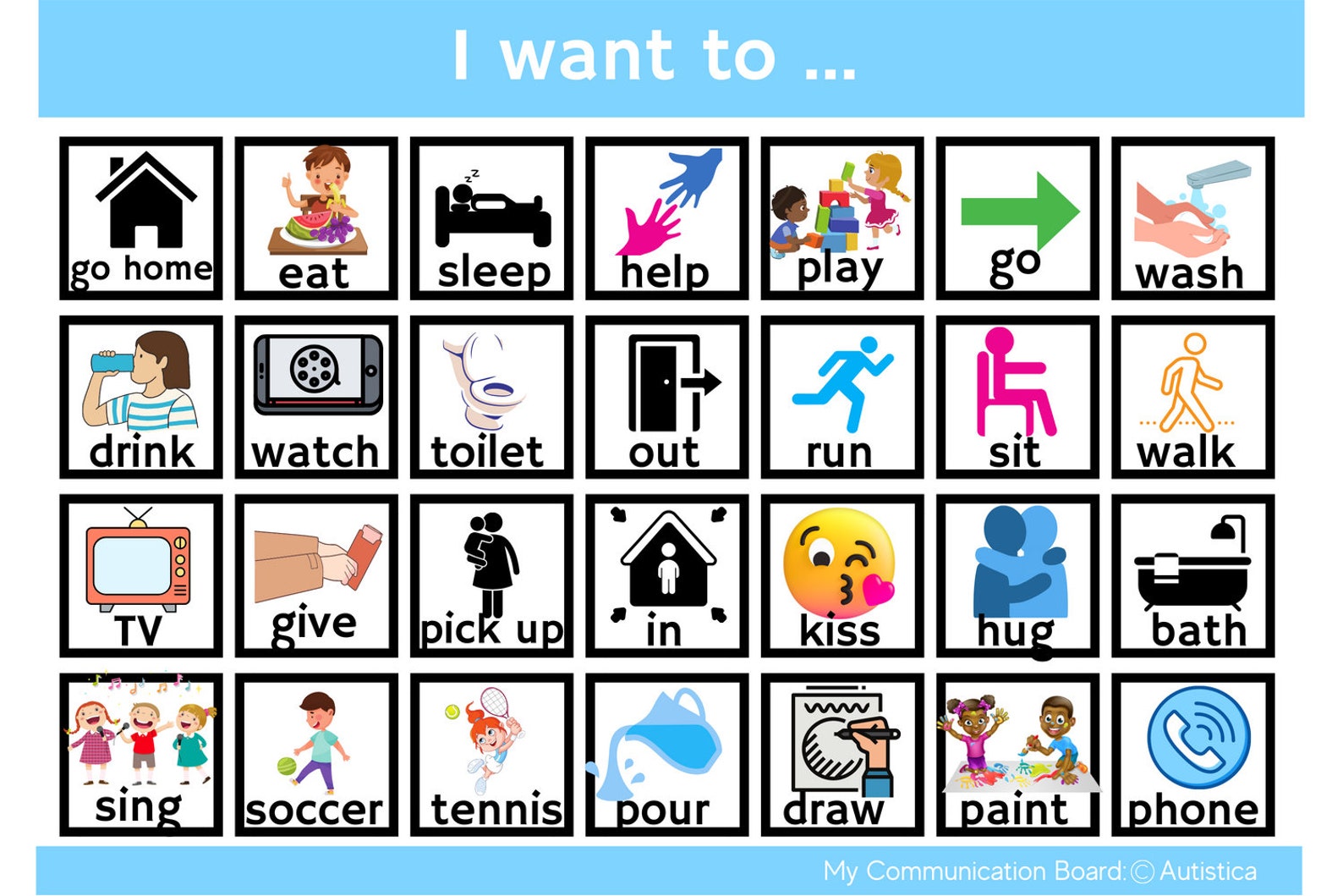 Communication Board for Autistic Speech Support | Limited Verbal| Non ...