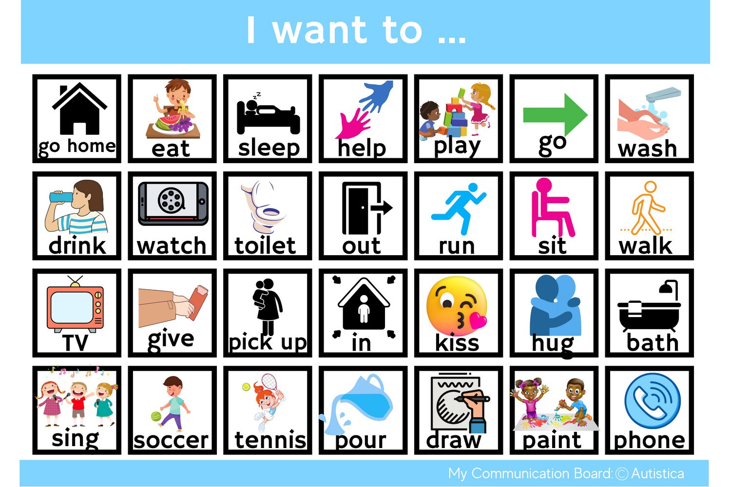 Communication Board for Autistic Speech Support | Limited Verbal| Non ...