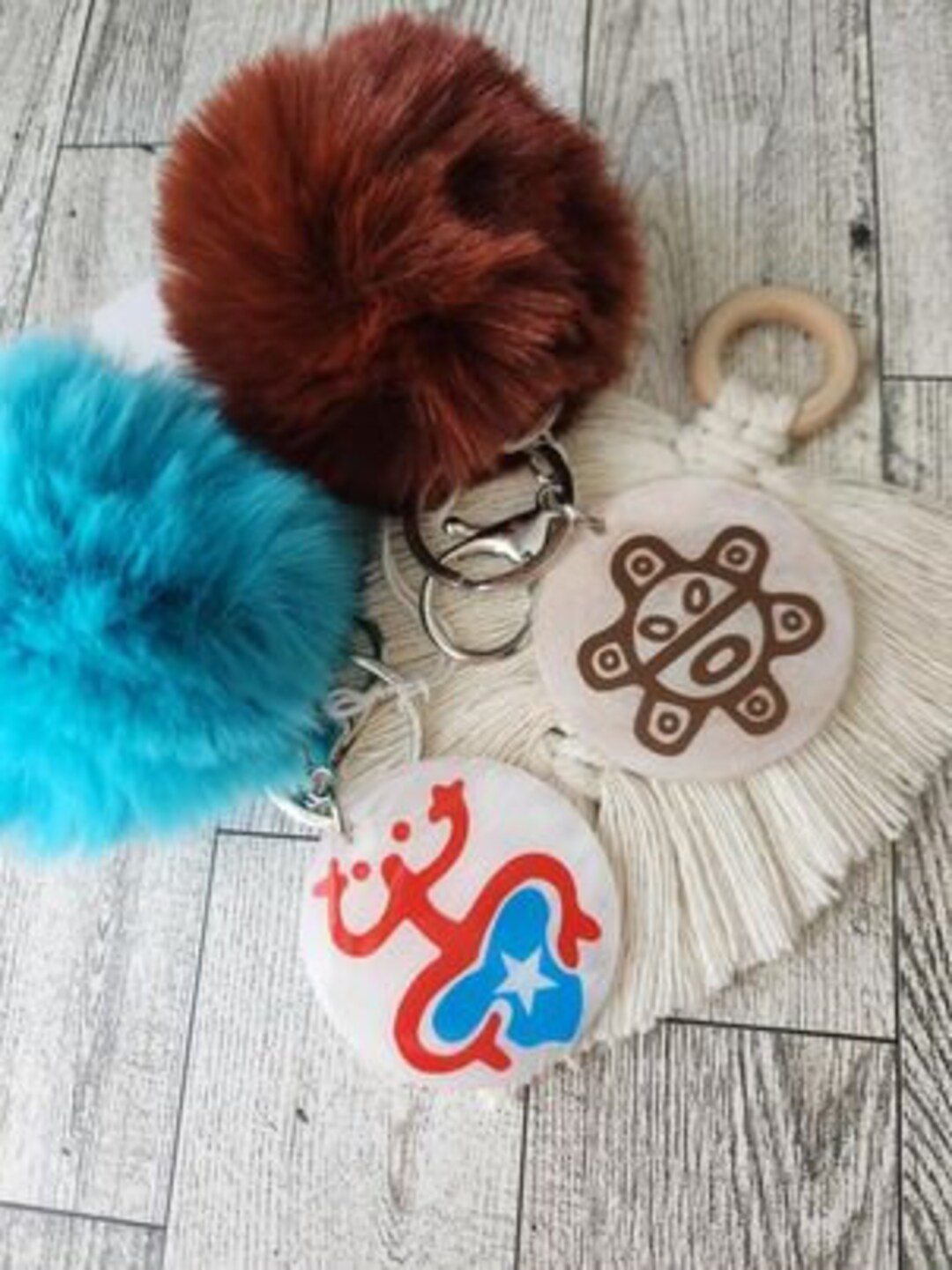 Puerto Rico Keychain, Coqui Taino Keychain, Sol Taino Keychain - Etsy