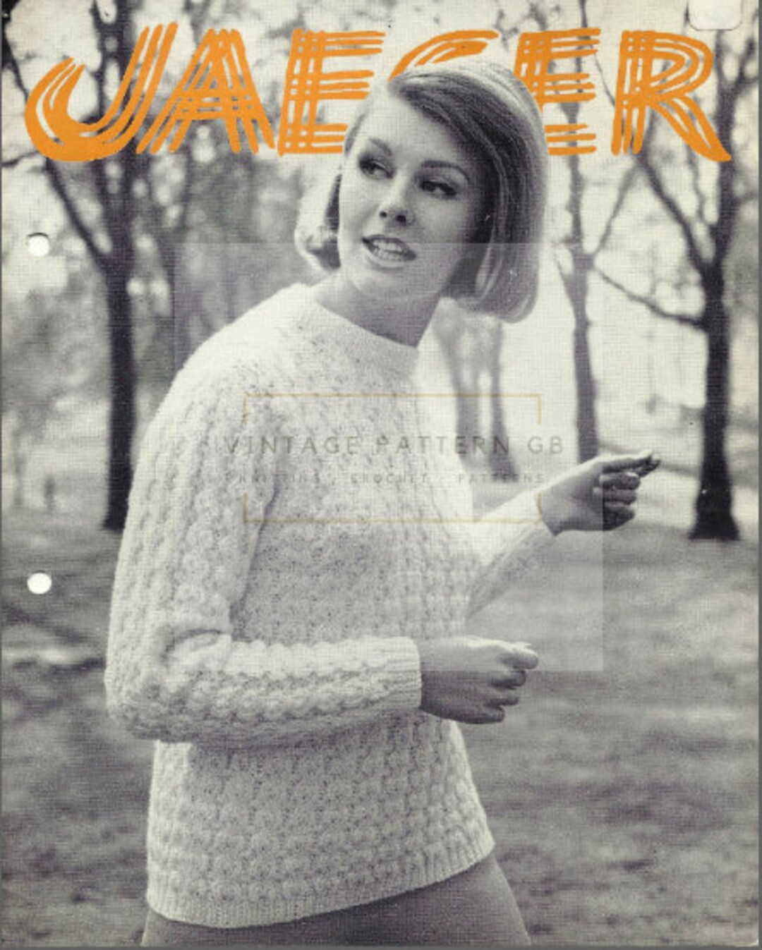 Jaeger, Vintage Pattern 3868, DK Knitting Pattern, Womens Jumper, Size ...