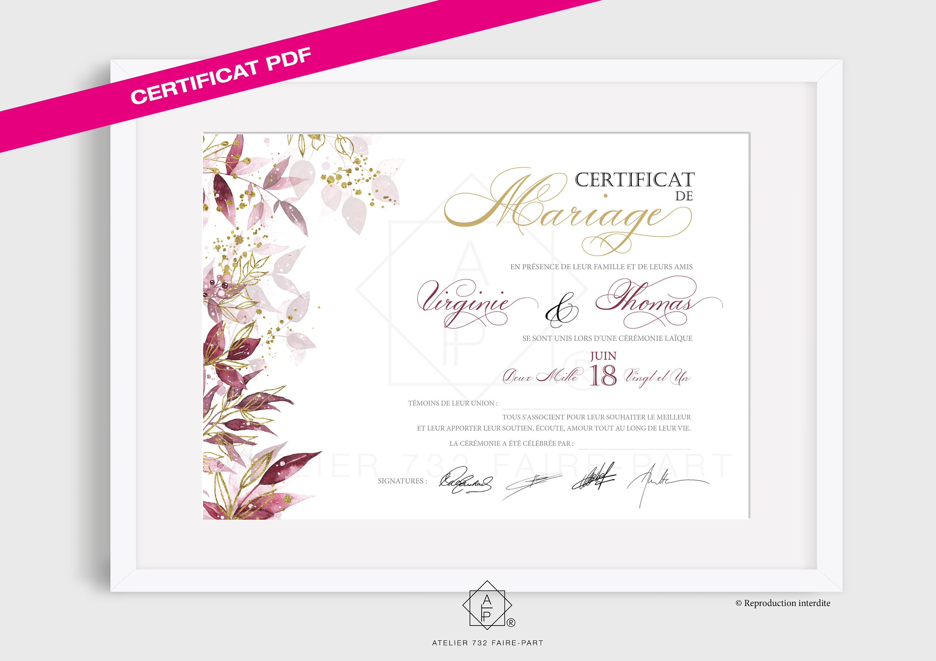 Certificat De Mariage