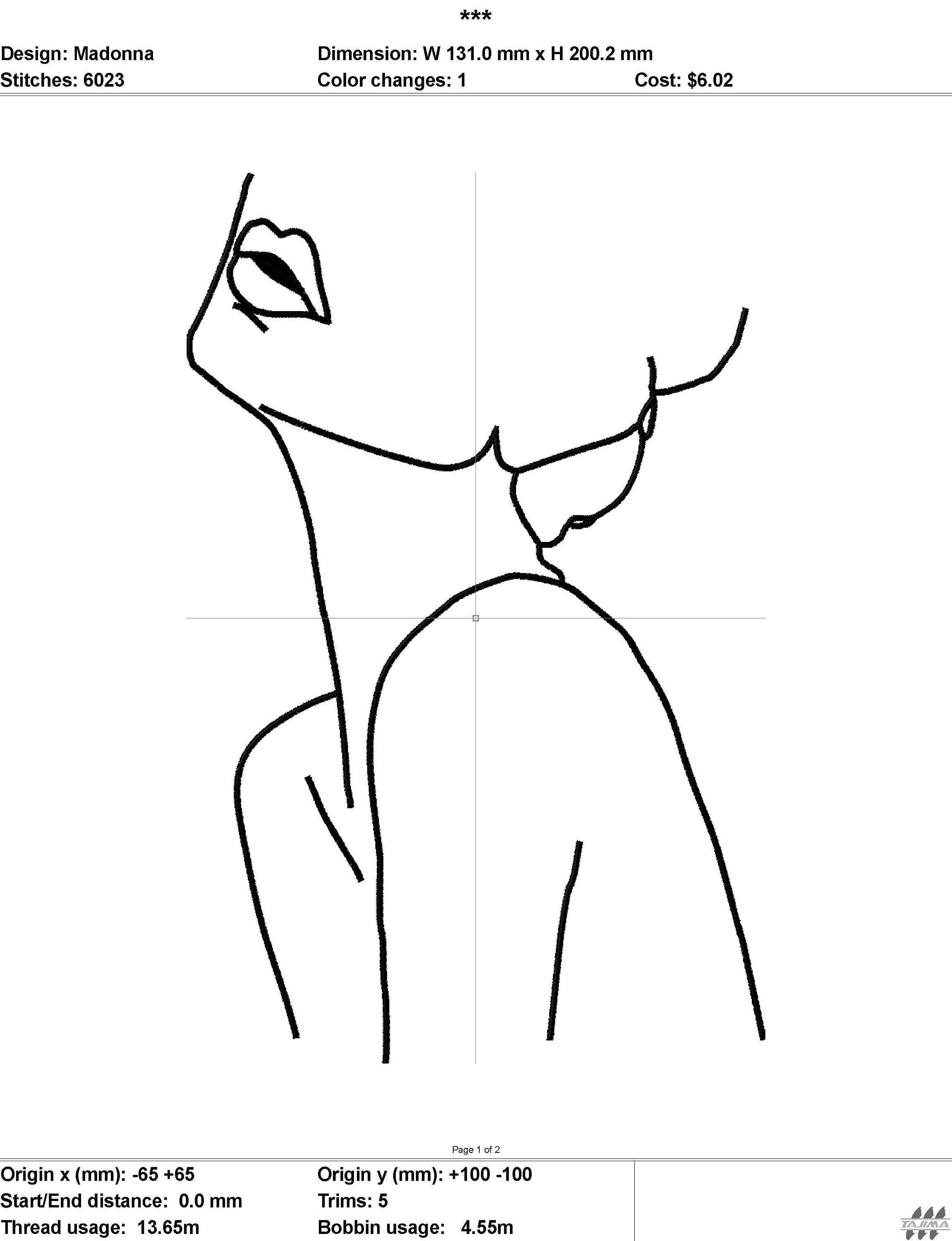 Lady Line Art Embroidery Design - Etsy