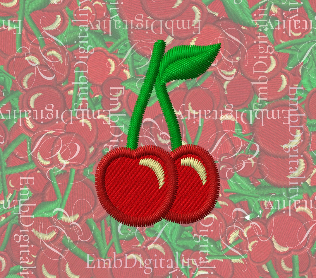 Berries Embroidery Design 'cherry', DST, Brother PES, Patch, Instant ...