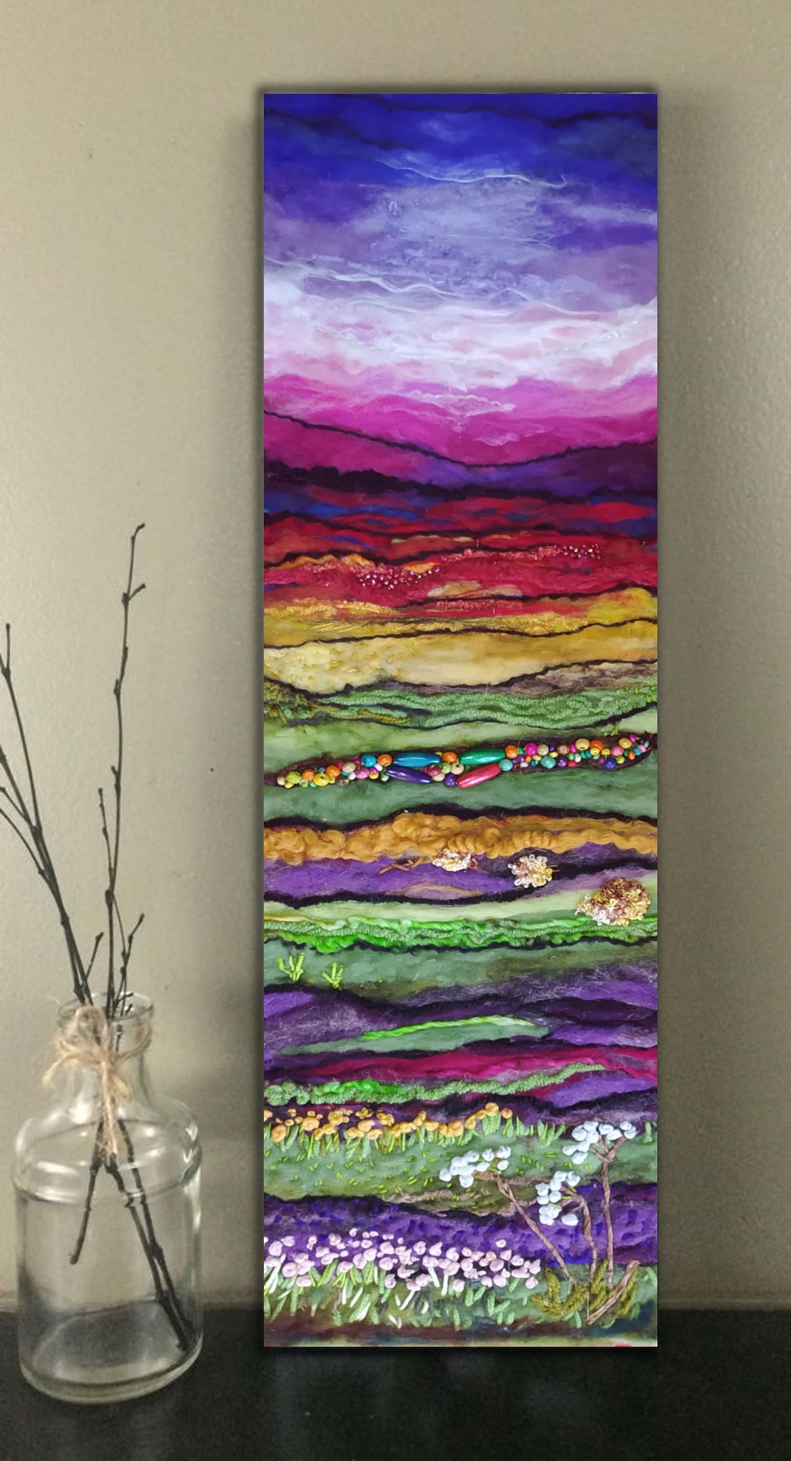 Colorful Sunset Oversized Abstract Felt Canvas Art Original - Etsy