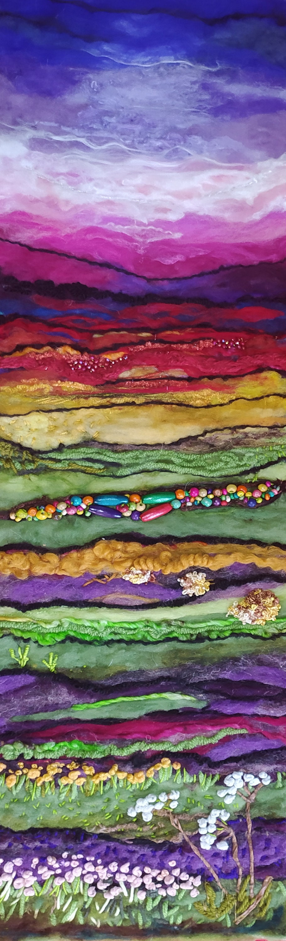 Oversized Sunset Felt Canvas Art – Embroidered Wool Picture - Etsy