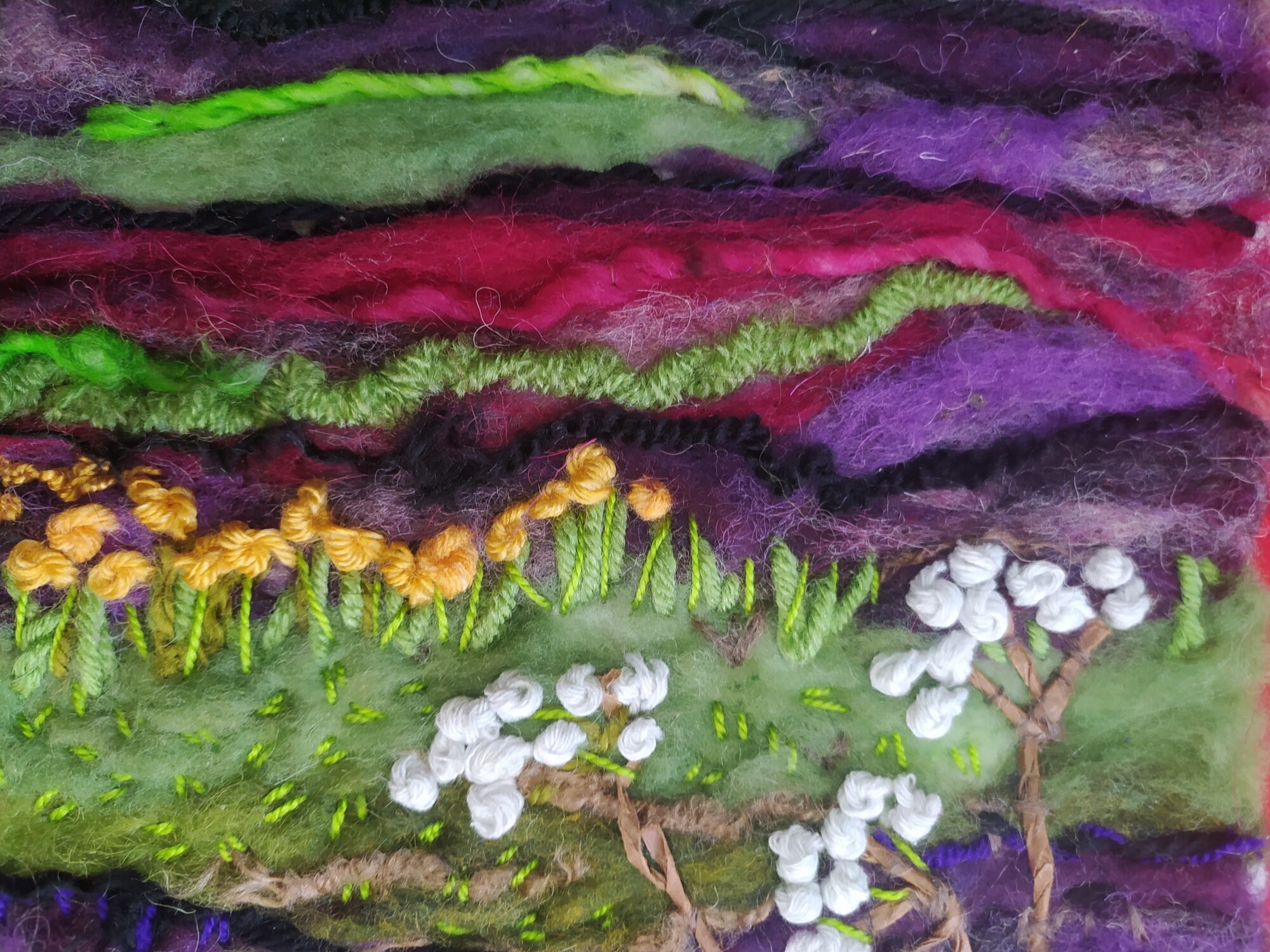 Oversized Sunset Felt Canvas Art – Embroidered Wool Picture - Etsy
