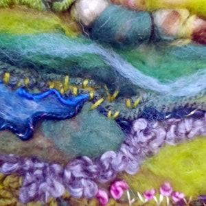 Hillside Green Fields | Felted Landscape Wool Painting, Needle Felt Art ...