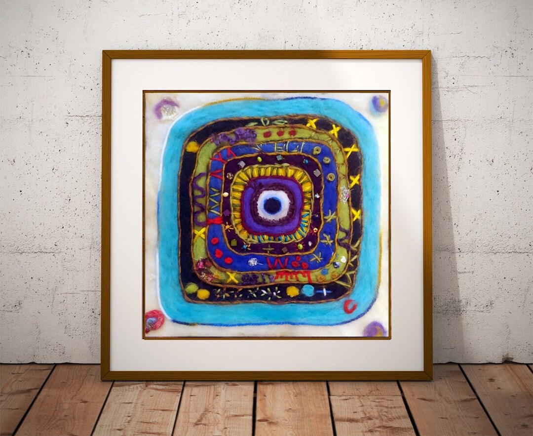 Spiritual Square - Evil Eye Mystic Signs | Felt Art Painting, Antic ...