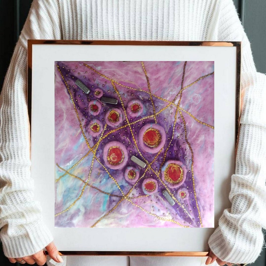 Cosmic Wonders Celestial Fusion Felt Art Painting Felted - Etsy