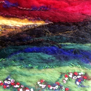 Red Sky Sunset | Landscape Needle Felt Art Painting, Highlands Wool Art ...