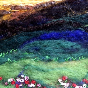 Red Sky Sunset | Landscape Needle Felt Art Painting, Highlands Wool Art ...