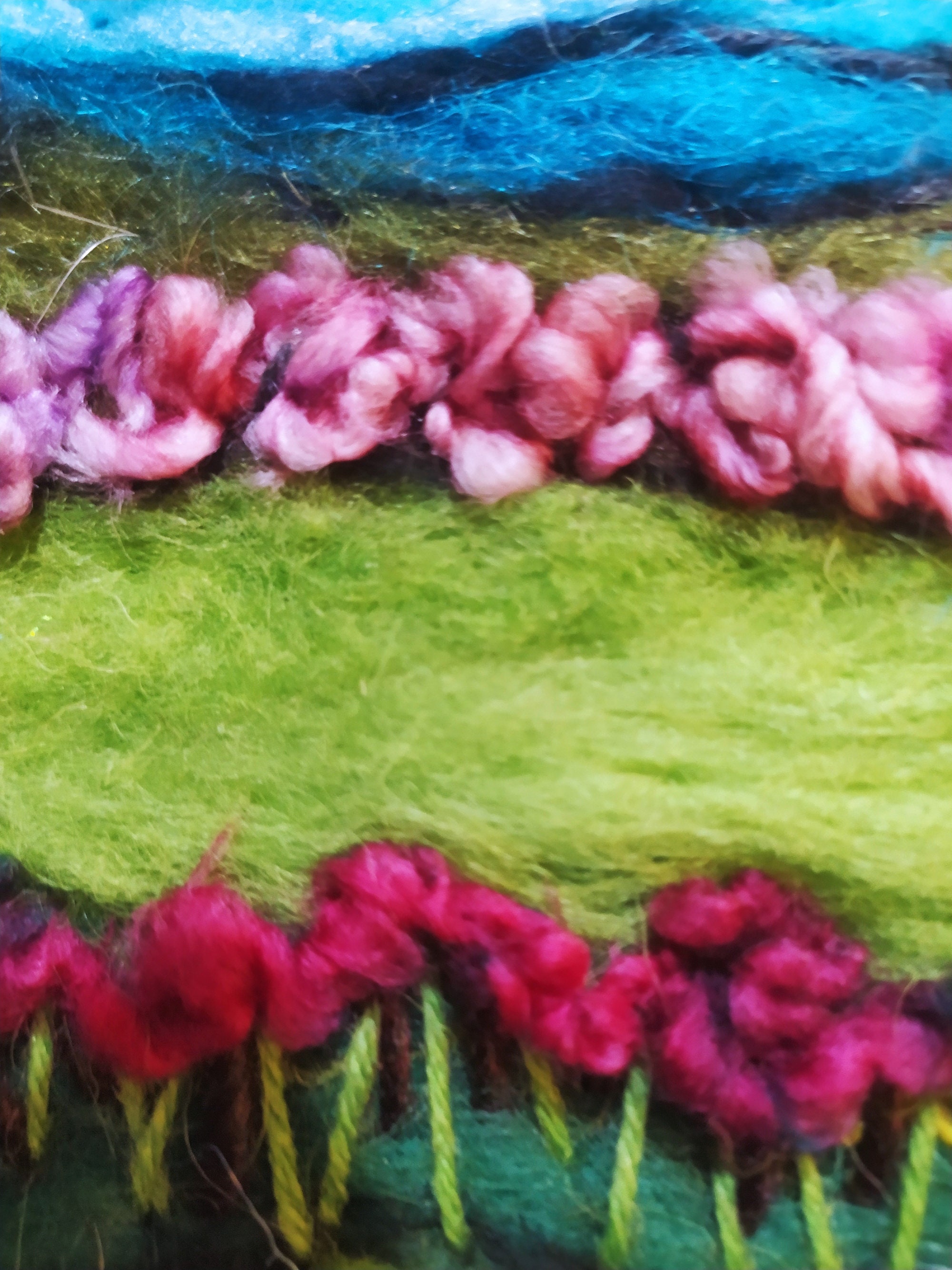 Irish Cottage Felt Art – Needle Felted Wool Painting, Embroidered Wall ...