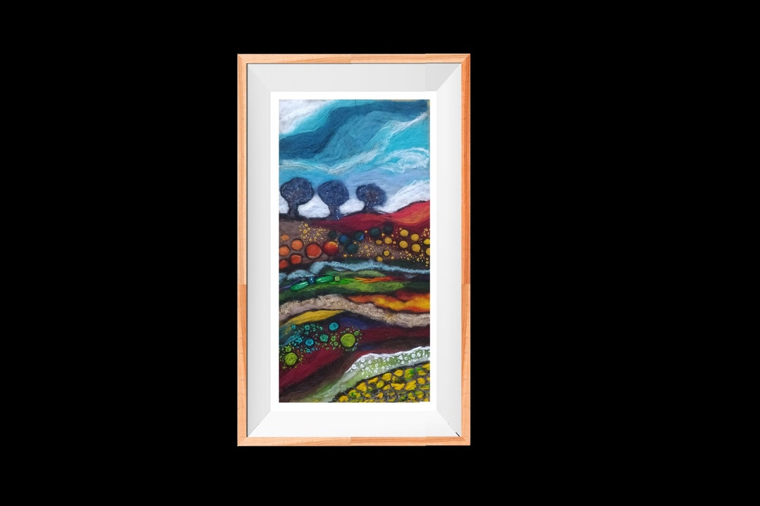 Red Valley - Trees and Fields | Landscape Needle Felt Art Painting ...