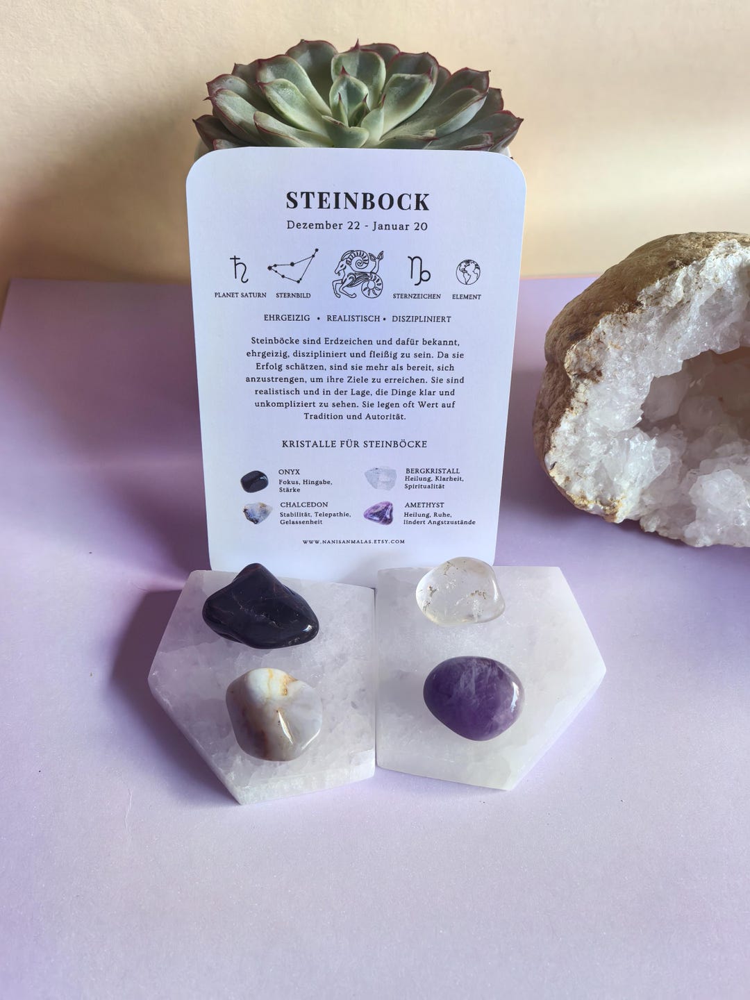 Sternzeichen Steinbock Edelstein Set I Geburtssteine Steinbock Januar I ...