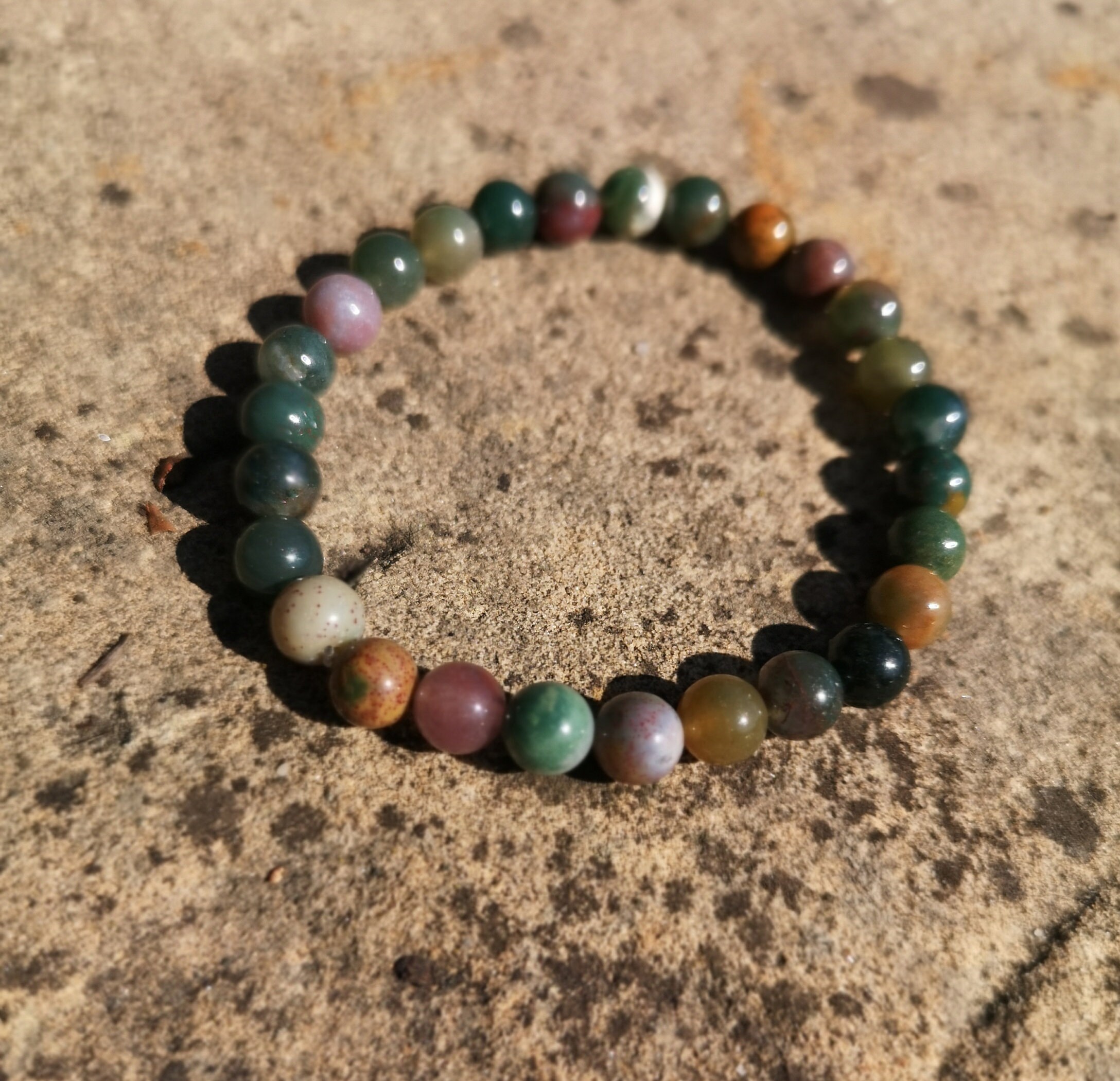 Pulsera de ágata india meditación cuentas de joyería | Etsy