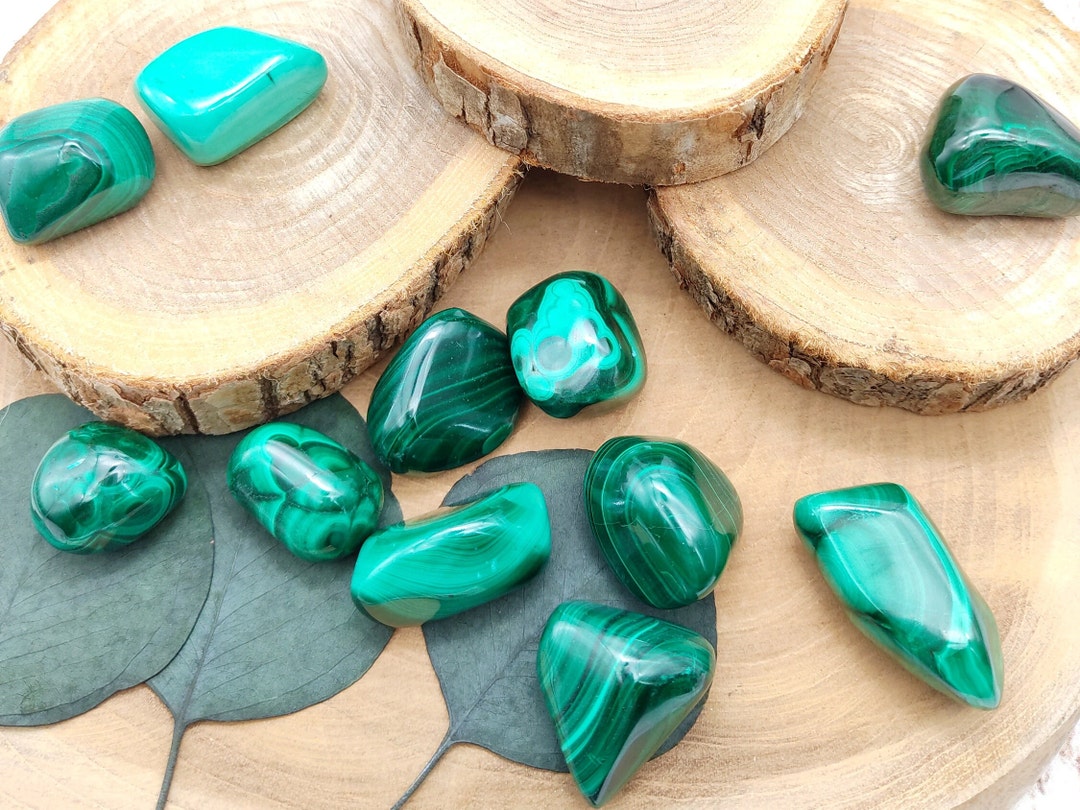 Malachite Drum Stone A Quality Hand Stone Malachite Healing Stone Water ...