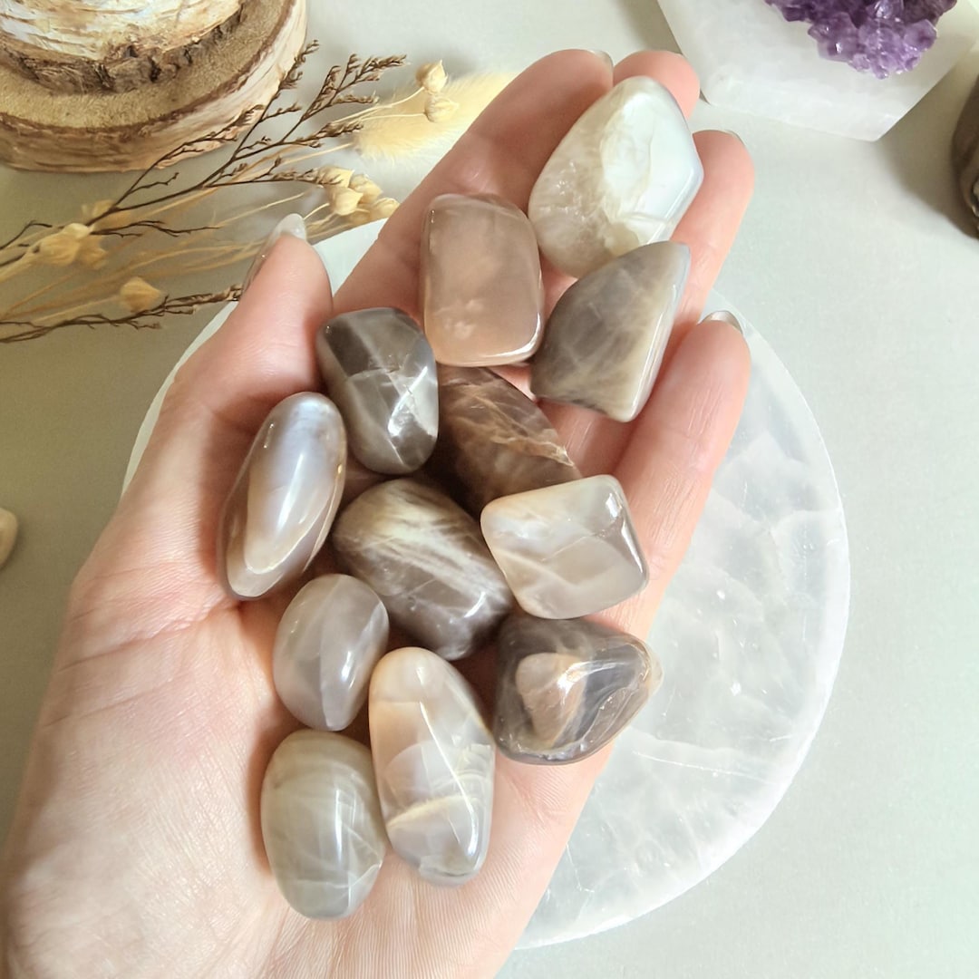 Moonstone Tumbled Stone Handstone Moonstone Stone of Femininity Desire ...