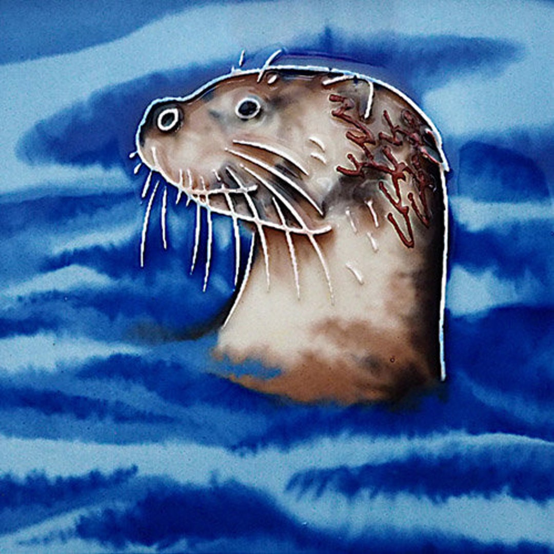 Otter - Ceramic Picture Tile - Etsy