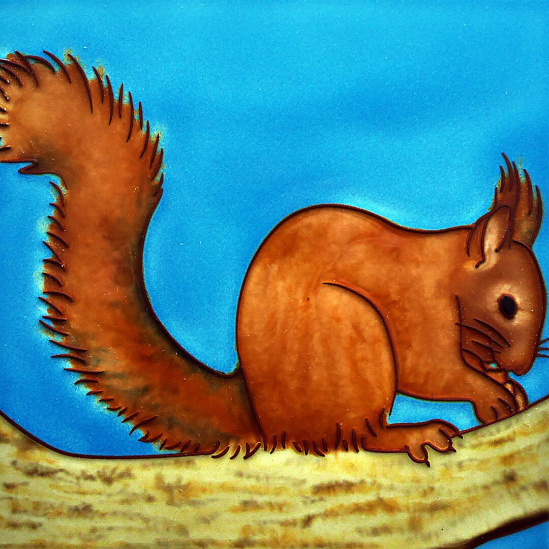 Red Squirrel Ceramic Picture Tile - Etsy