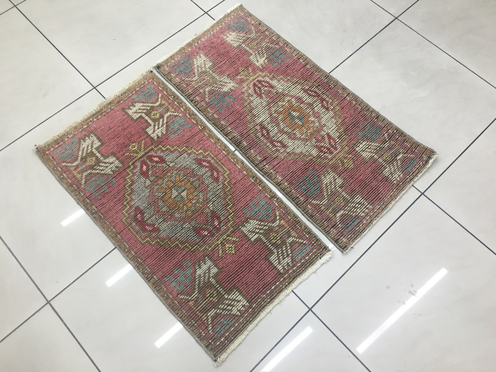 Pair Turkish Rugs Bath Rug Set Matching Rugs Set of Rugs - Etsy