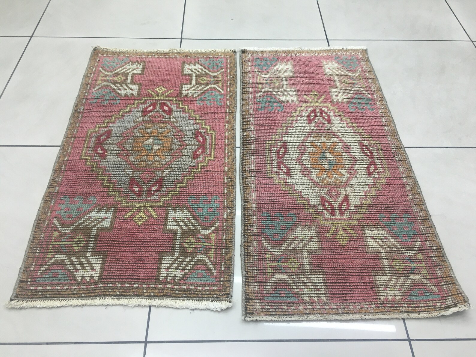 Pair Turkish Rugs Bath Rug Set Matching Rugs Set of Rugs - Etsy