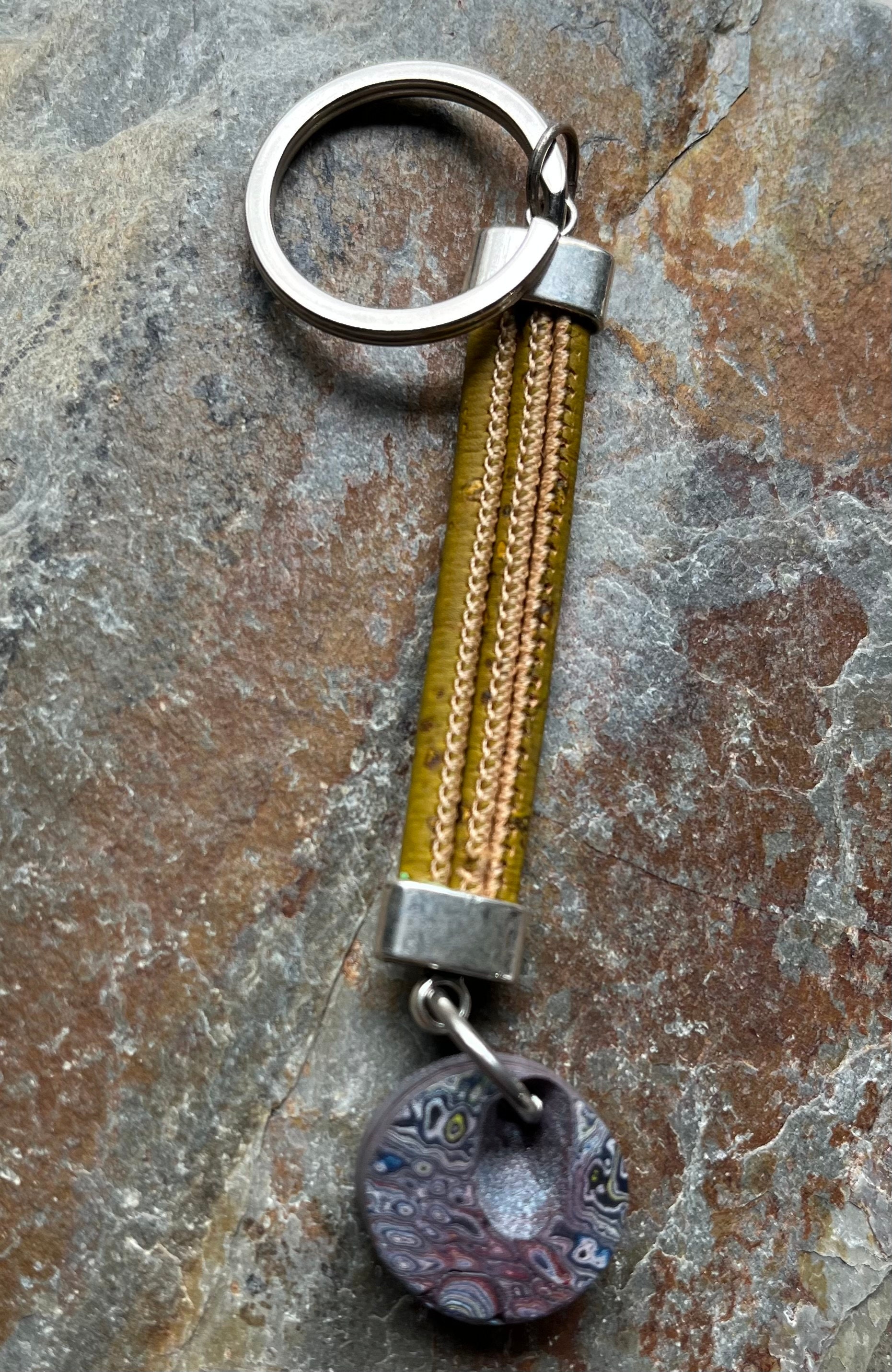 Olive Green Fordite Keychain - Etsy