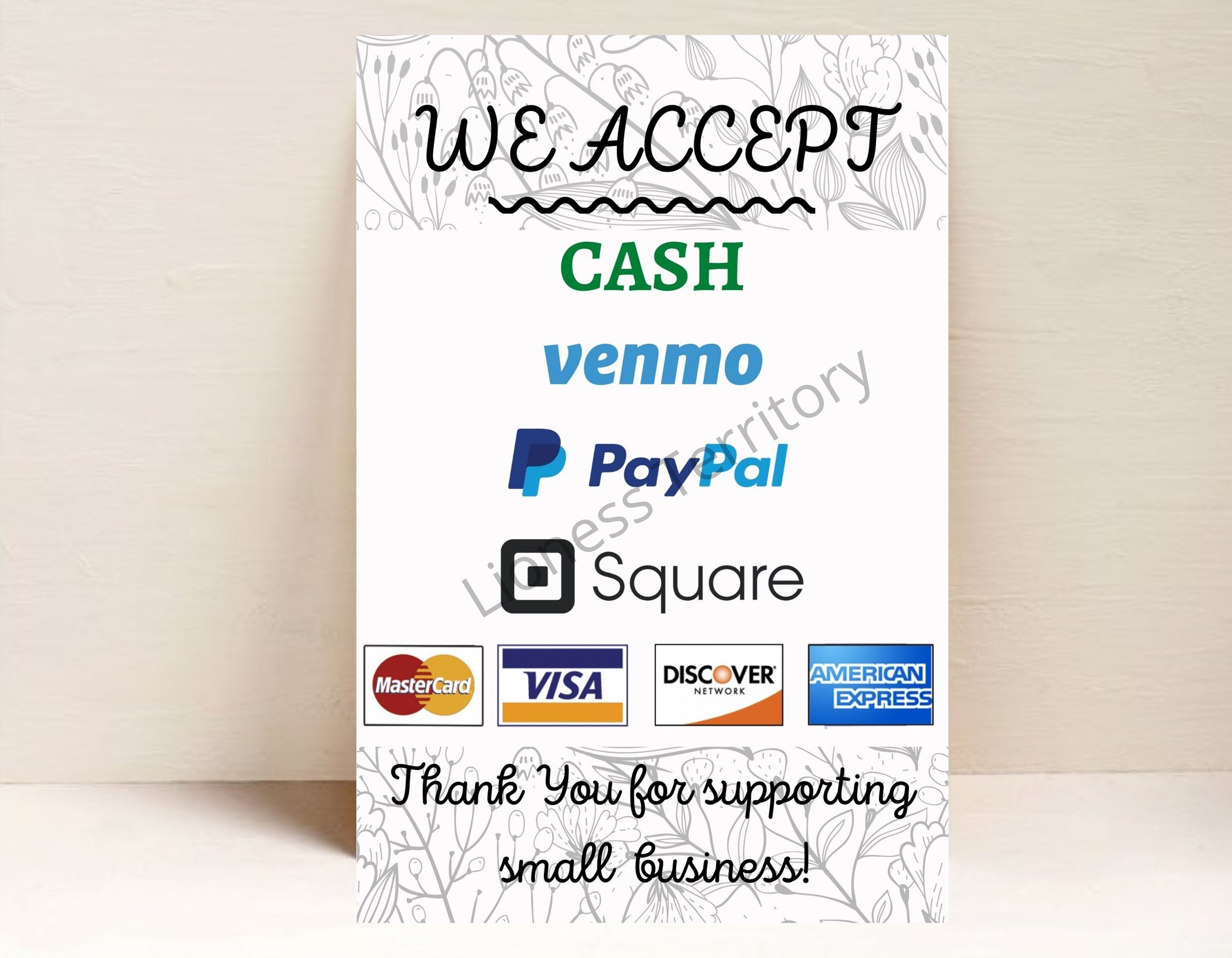 2 Payment Money Sign Small Business Instant Download | Etsy