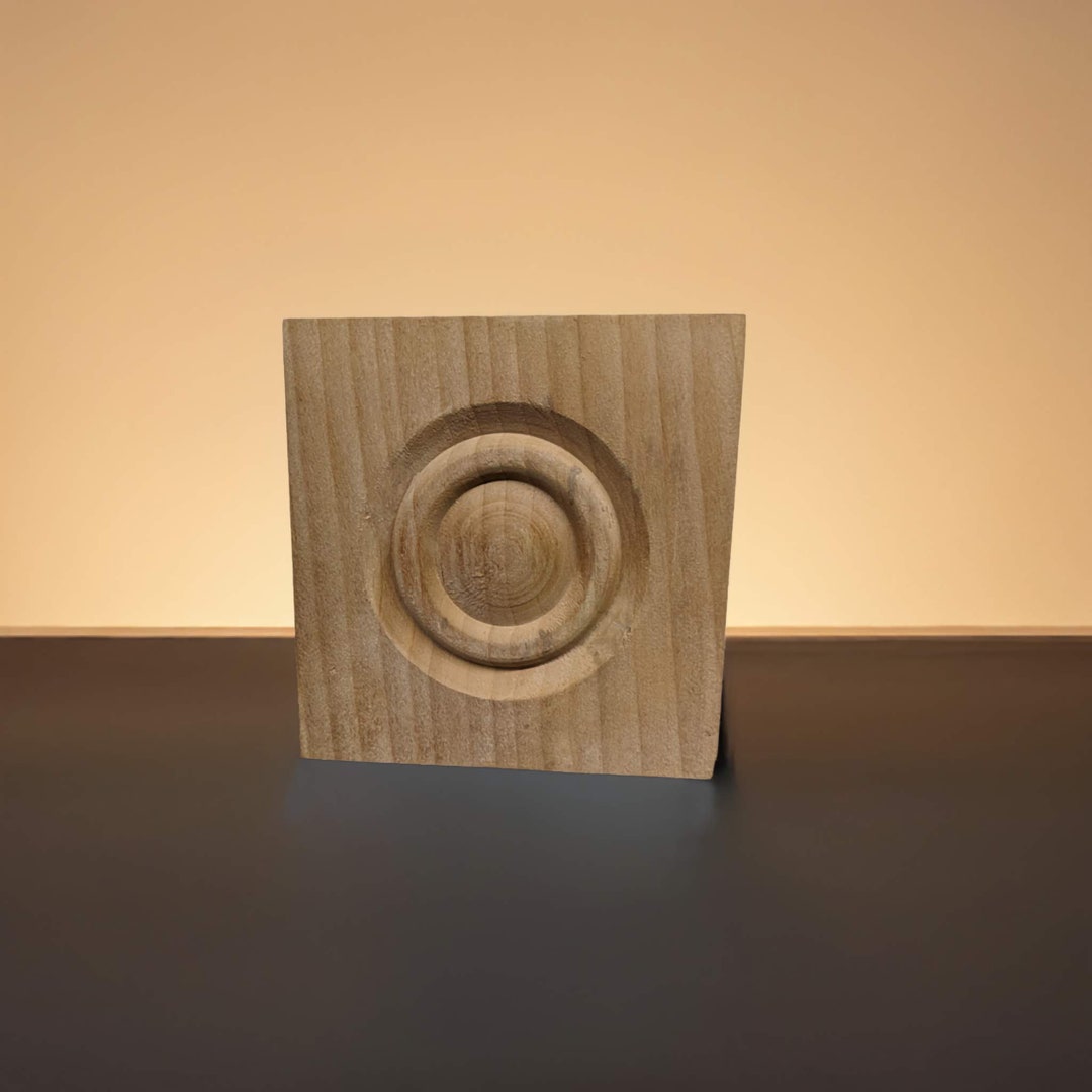 Wooden Rosette 5"-6" Square Door Window Trim 3.25" Diameter Bullseye - Etsy