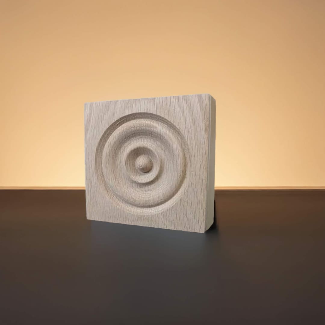Wooden Rosette 5"-6" Square Door Window Trim 3.5" Diameter Bullseye - Etsy