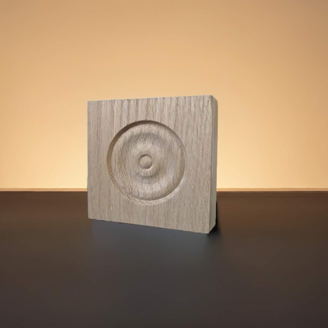 Wooden Rosette 3"-4" Square Door Window Trim 2.5" Diameter Bullseye - Etsy