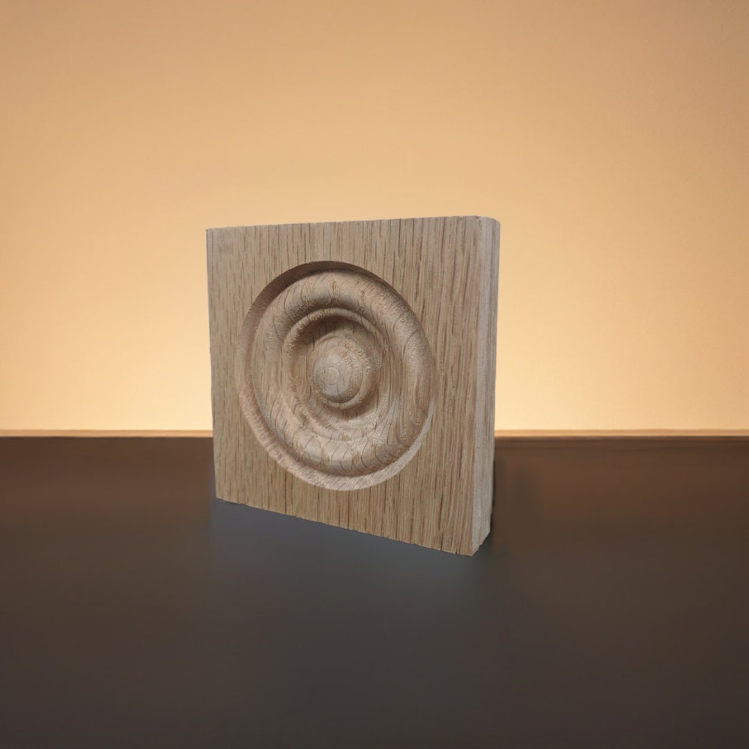Wooden Rosette 4"-5" Square Door Window Trim 2.5" Diameter Bullseye - Etsy