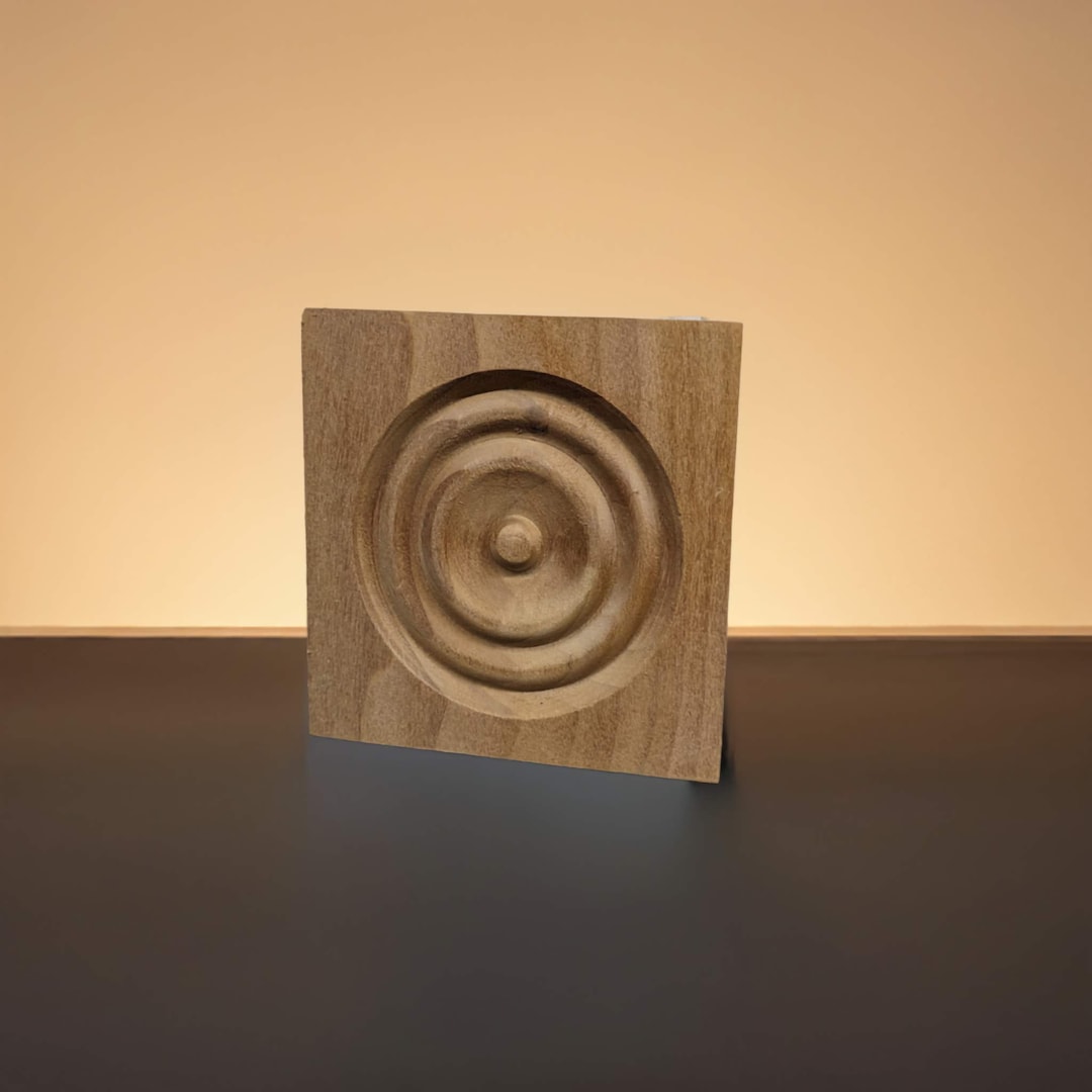 Wooden Rosette 4"-5" Square Door Window Trim 3.25" Diameter Bullseye - Etsy