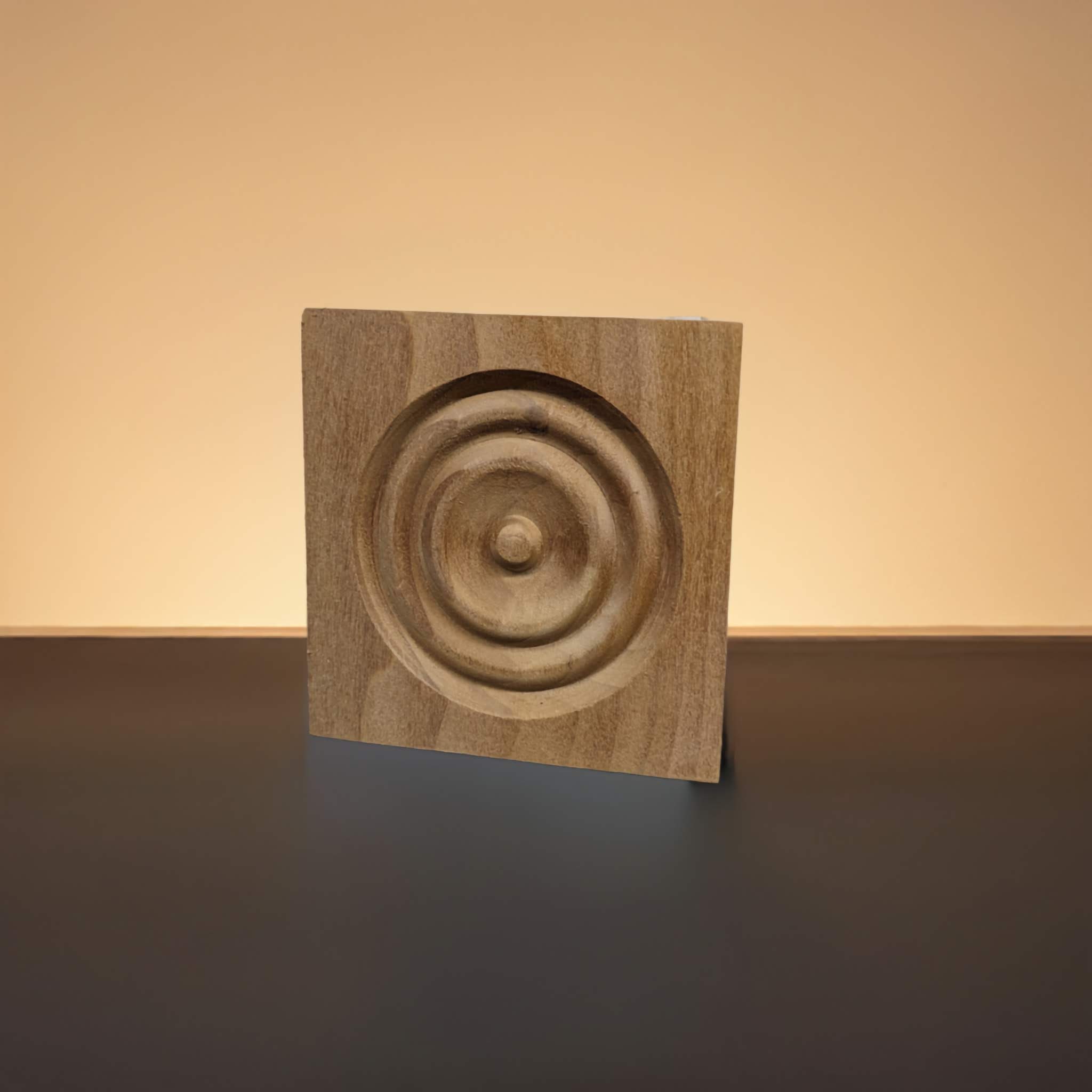 Wooden Rosette 4"-5" Square Door Window Trim 3.25" Diameter Bullseye ...