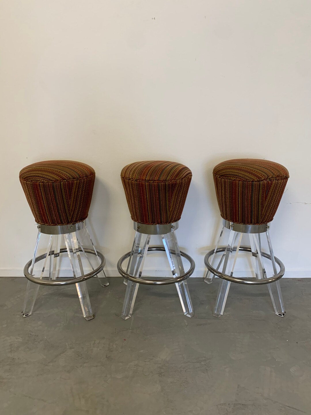 Set of 3 H. Studio (haziza) Vintage Lucite and Chrome MCM Mid Century ...