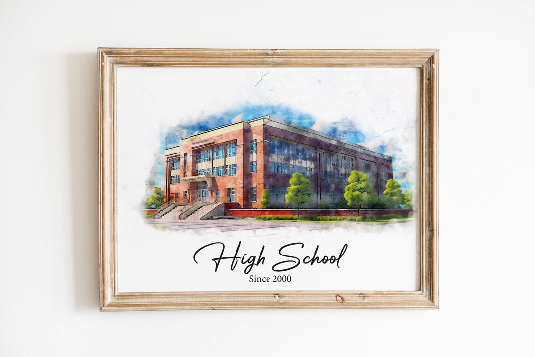 Custom Watercolor School Portrait, School Portrait From Photo ...