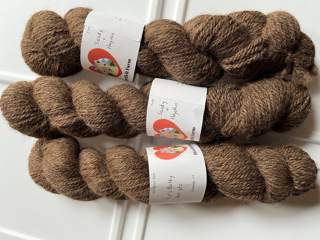 Bulky 3 Ply 100% Alpaca Yarn - Etsy