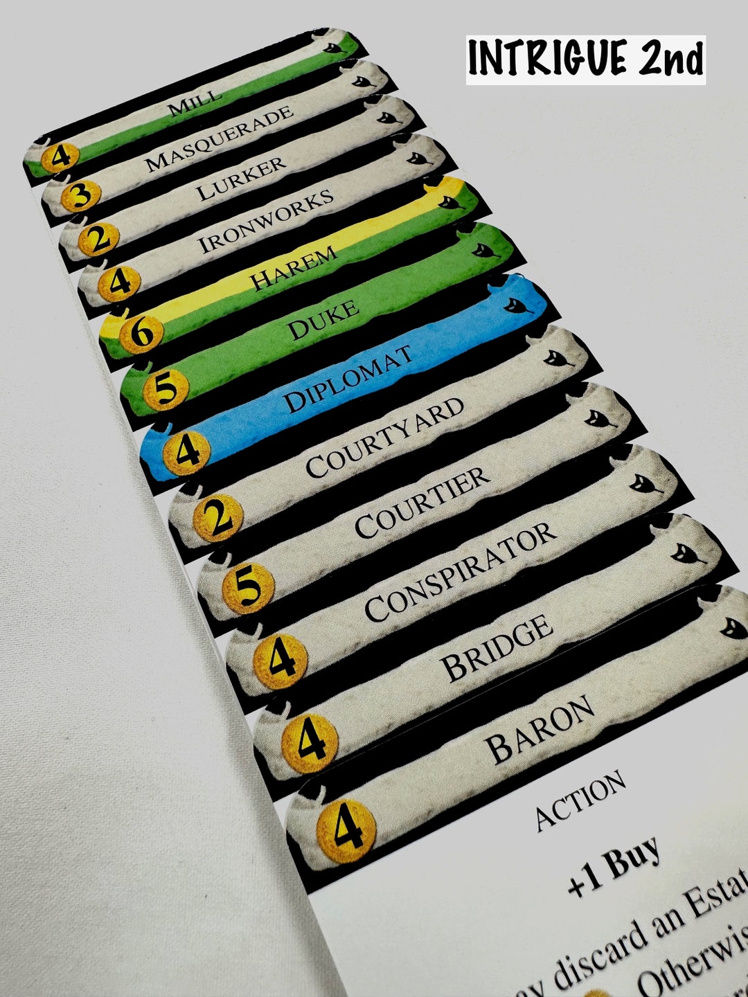 Dominion INTRIGUE Divider Cards 2nd Edition - Full Tab DIVIDER CARDS of ...