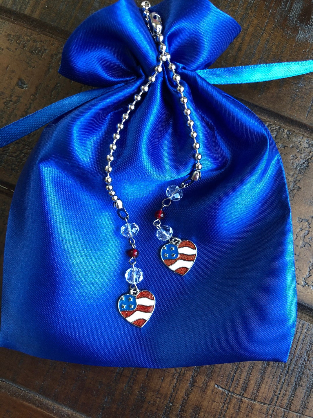 Heart American Flag Ceiling Fan Pulls ~ Set of 2 - Etsy