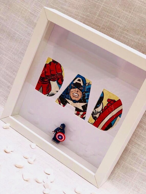 Superhero Minifigure Shadow Box Frame Marvel® Inspired | Etsy
