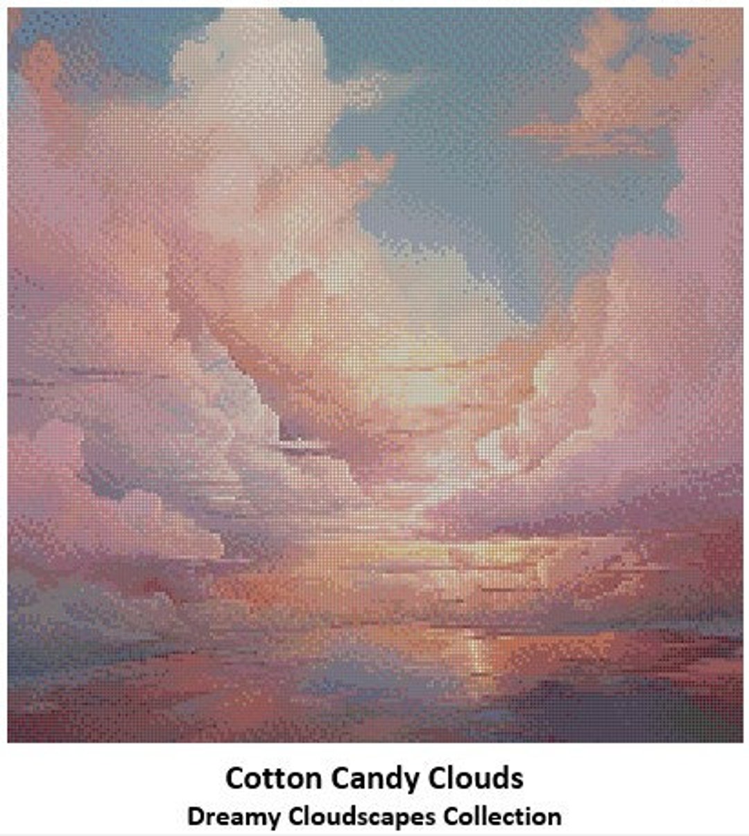 Cotton Candy Clouds Dreamy Cloudscapes PDF Counted Cross - Etsy