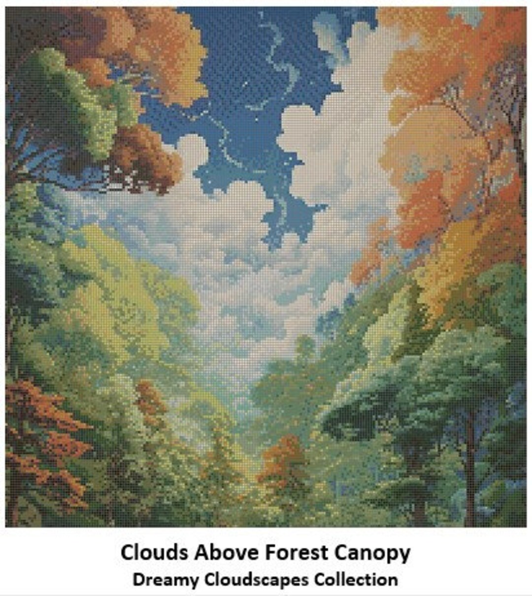 Clouds Above Forest Canopy Dreamy Cloudscapes PDF Counted Cross Stitch ...