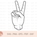 Hand Peace Sign SVG Cut Files, Peace Sign Svg, Peace Hand Gesture Svg ...