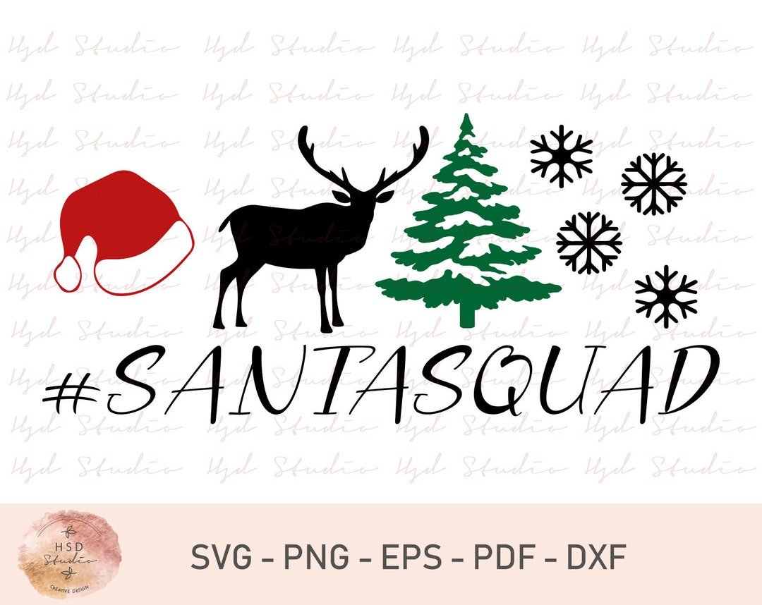 Santa Squad Svg, Christmas Svg, Kids Christmas Svg, Elf, Santa Hat Svg ...